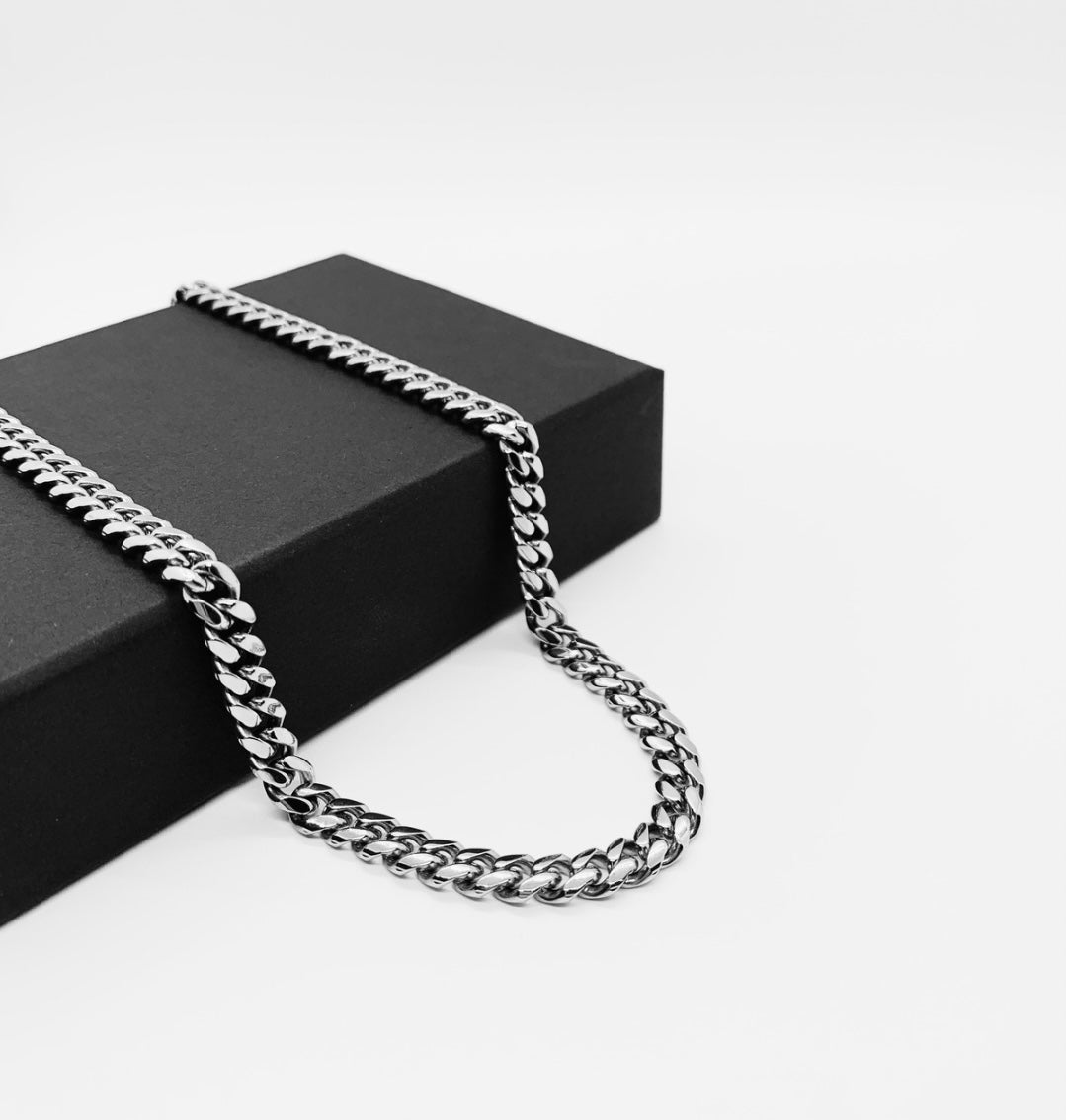 7mm Stainless Steel Cuban Link Chain – Miami Cuban Necklace | DayChainz